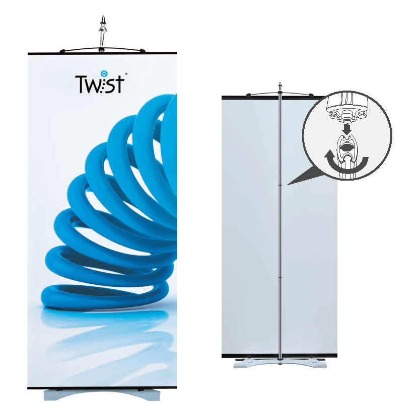 Twist Banner Display Systems for Exhibitions, Retail, Media